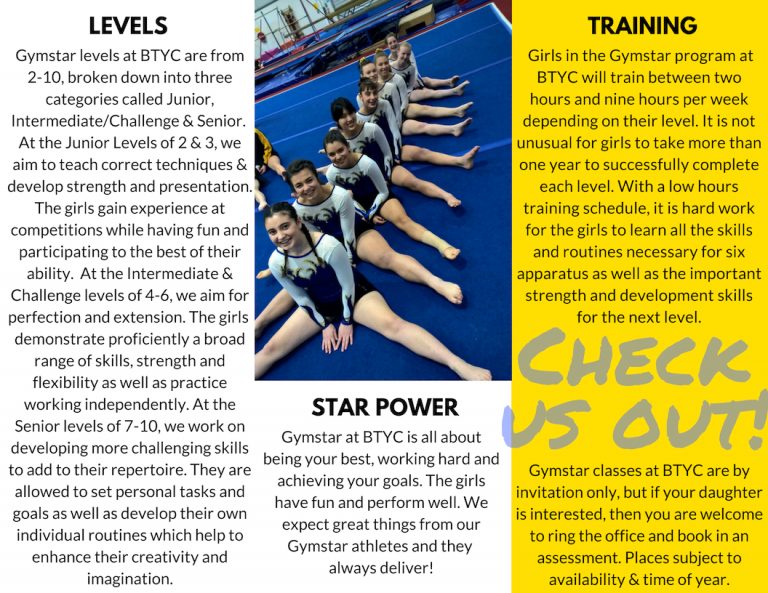 Gymstar Competitive gymnastics | BTYC Gymnastics