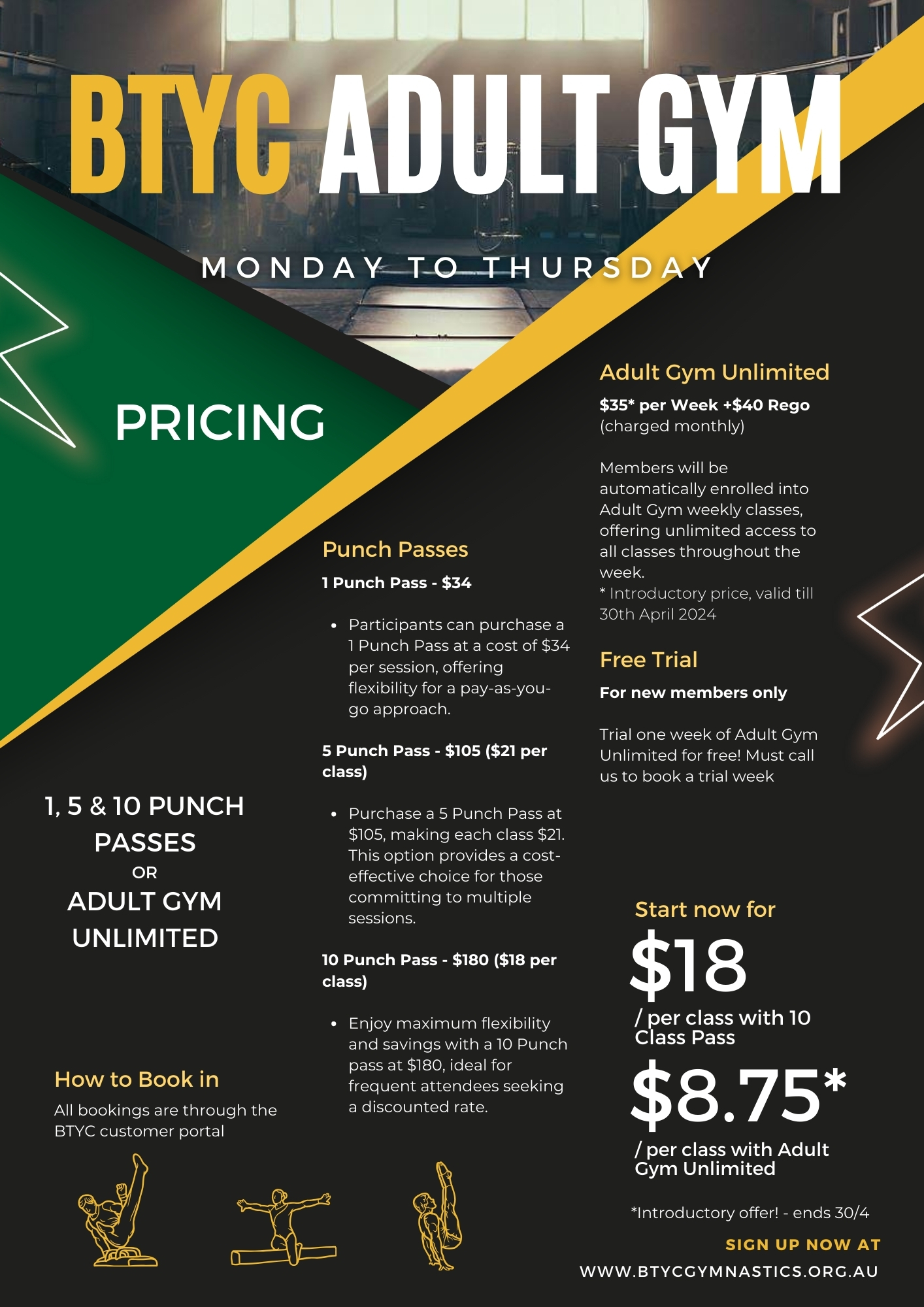 Adult Gymnastics | strengh agility | BTYC Gymnastics